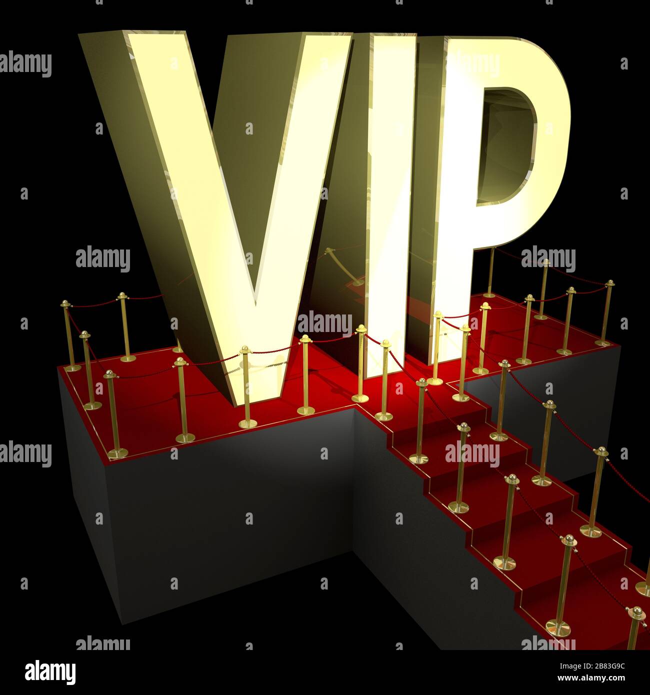 3D red carpet illustration - VIP concept Stock Photo - Alamy