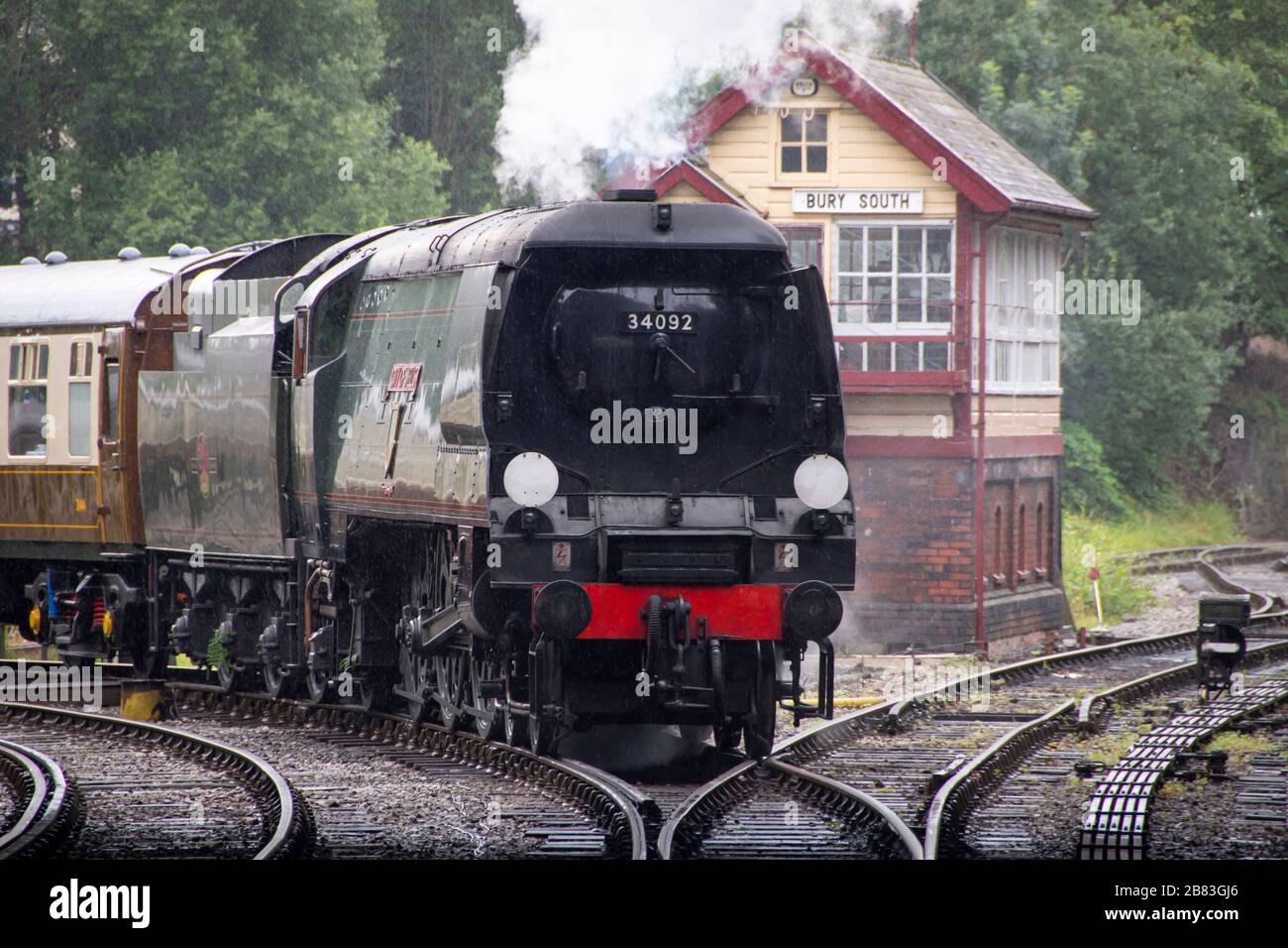 Southern Railway West Country Class steam engine, 34092 "City of Wells ...