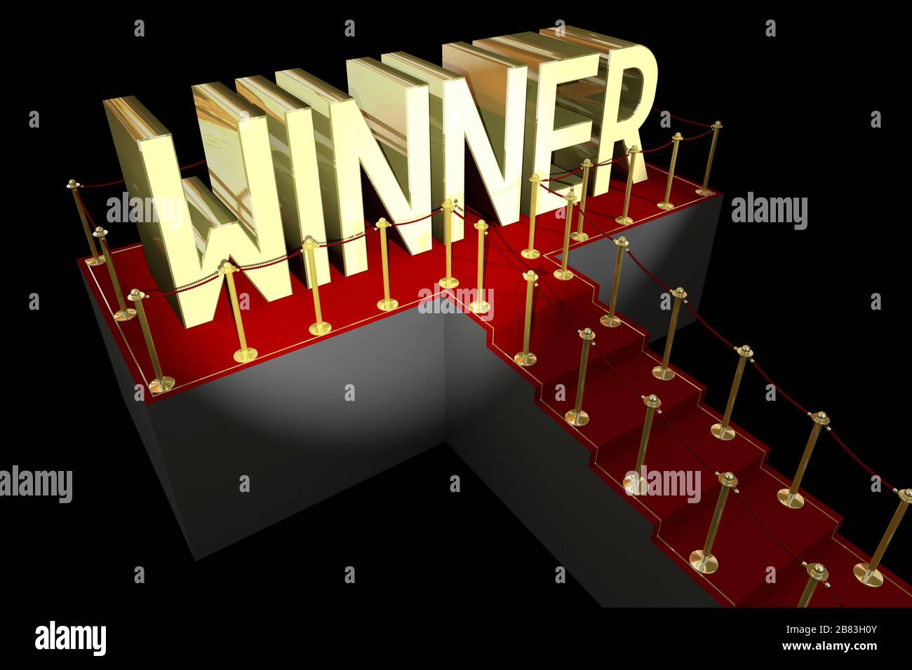 3D red carpet illustration - winner concept Stock Photo - Alamy