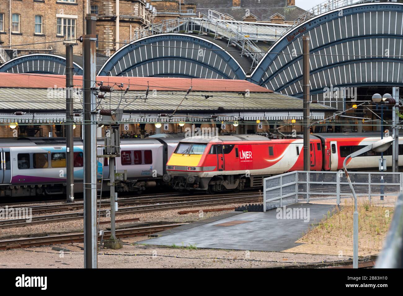 London North Eastern Railway electric train on the East Coast Main Line ...