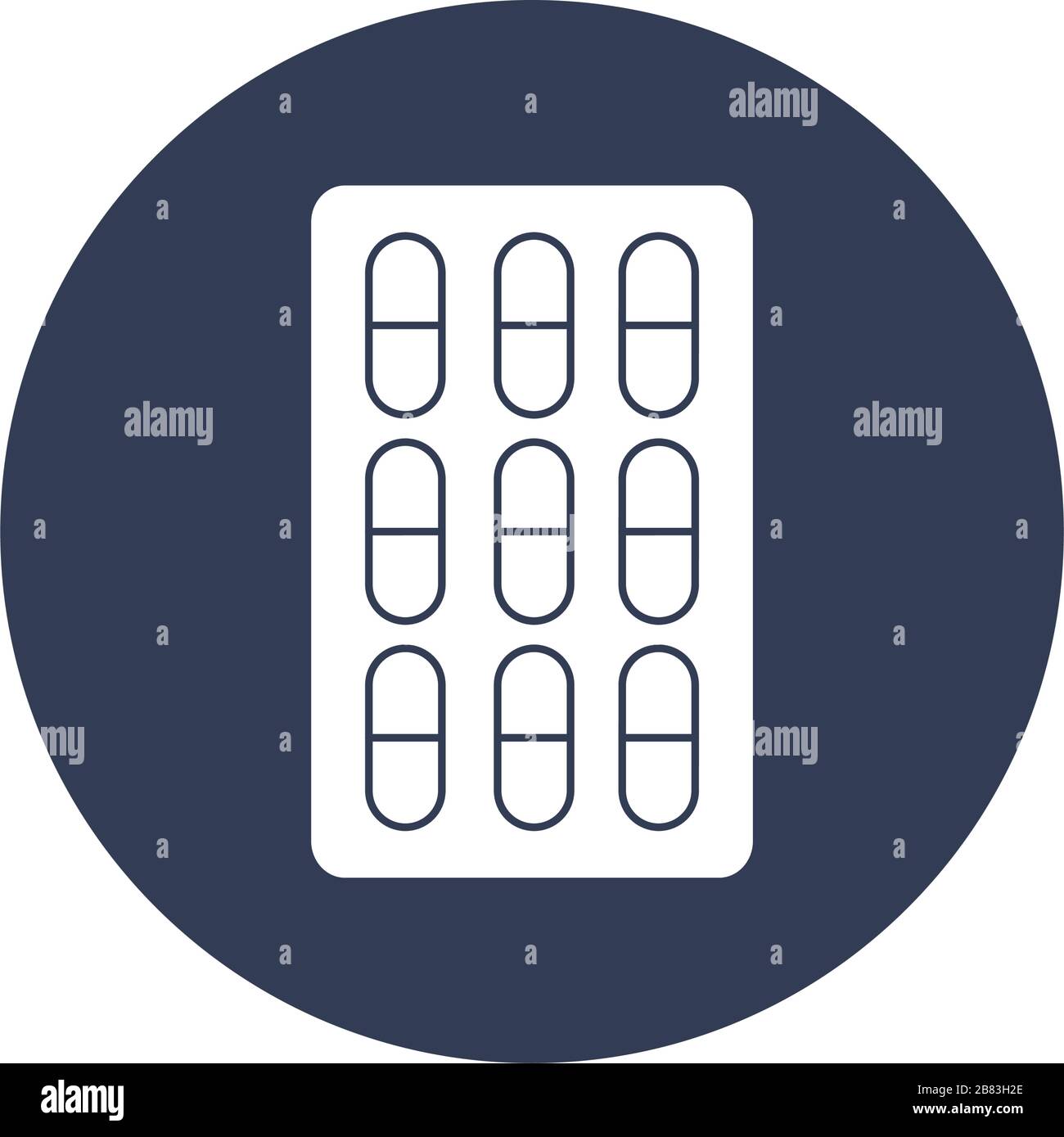 medical pills icon over white background, block style, vector ...