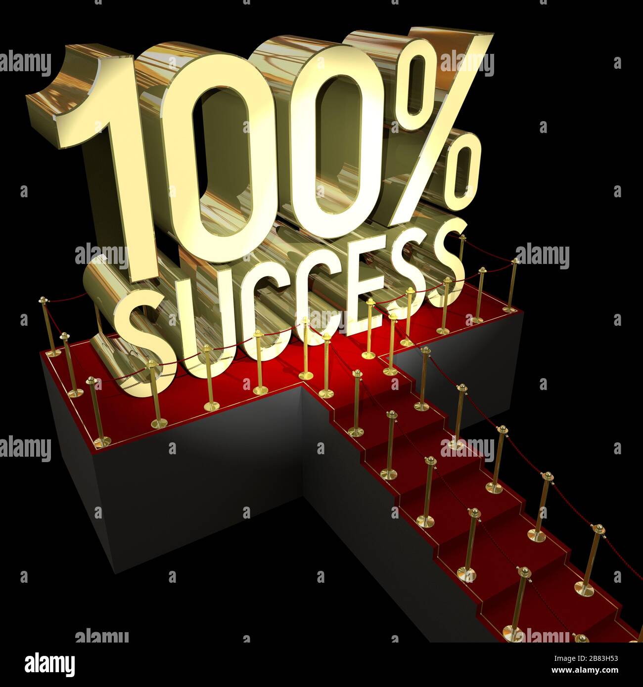 3D red carpet illustration - 100% success concept Stock Photo - Alamy
