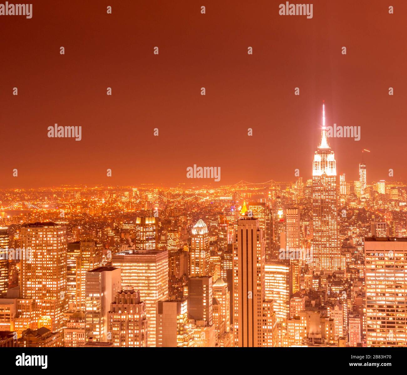 The view of new york manhattan during sunset hours Stock Photo - Alamy