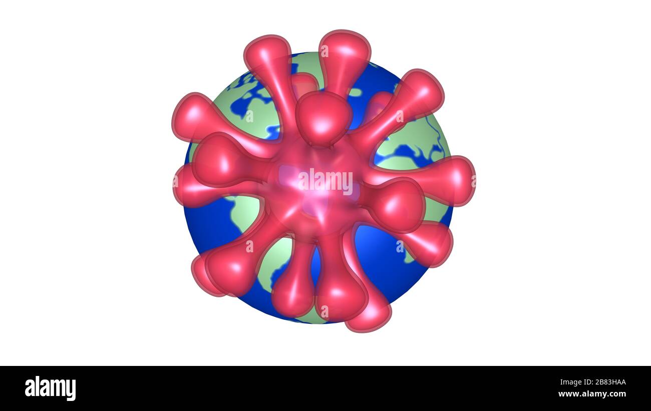 Viruses , Germs , Bacteria Spreading Around Planet Earth. 3D rendering ...