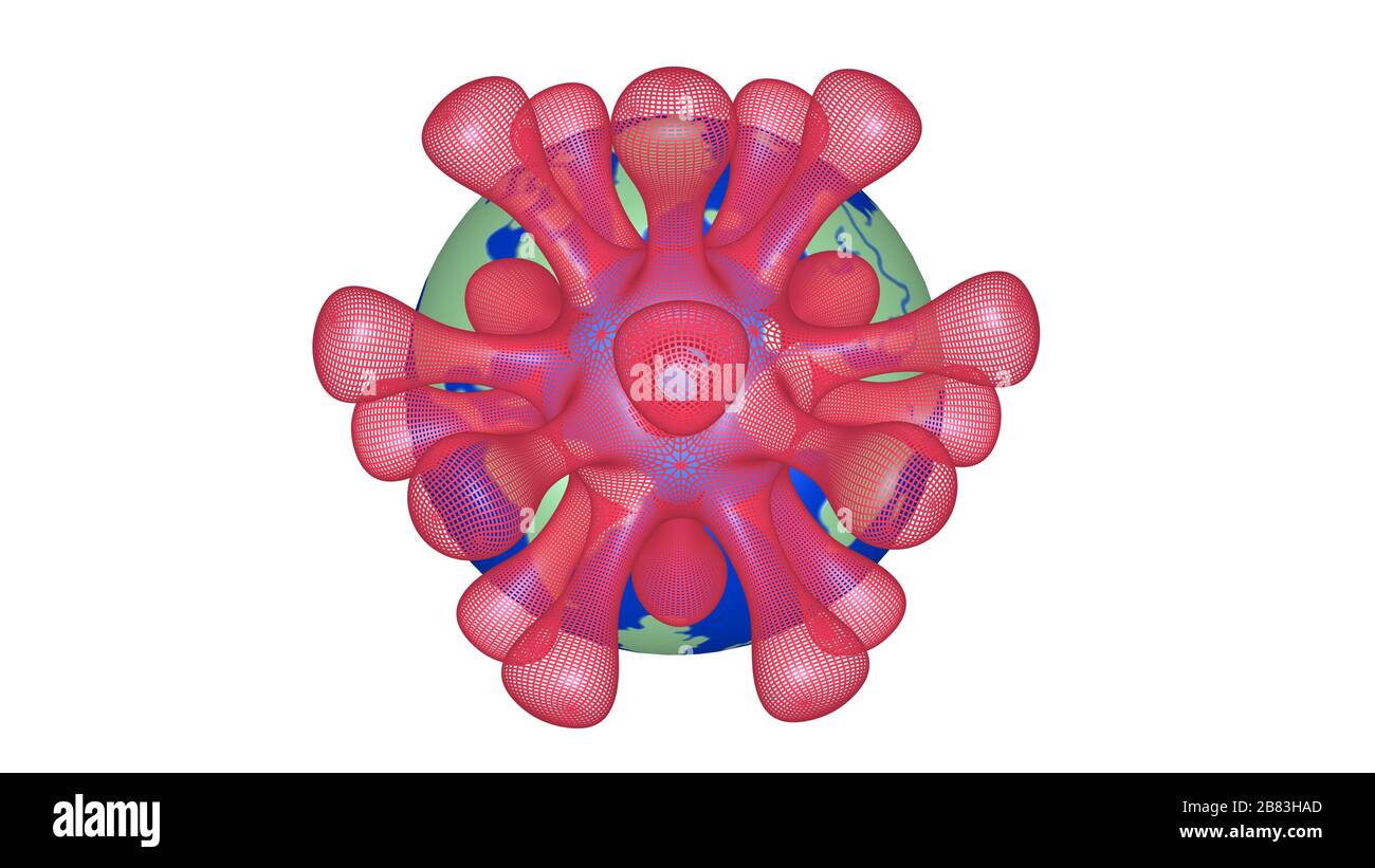 Viruses , Germs , Bacteria Spreading Around Planet Earth. 3D rendering ...