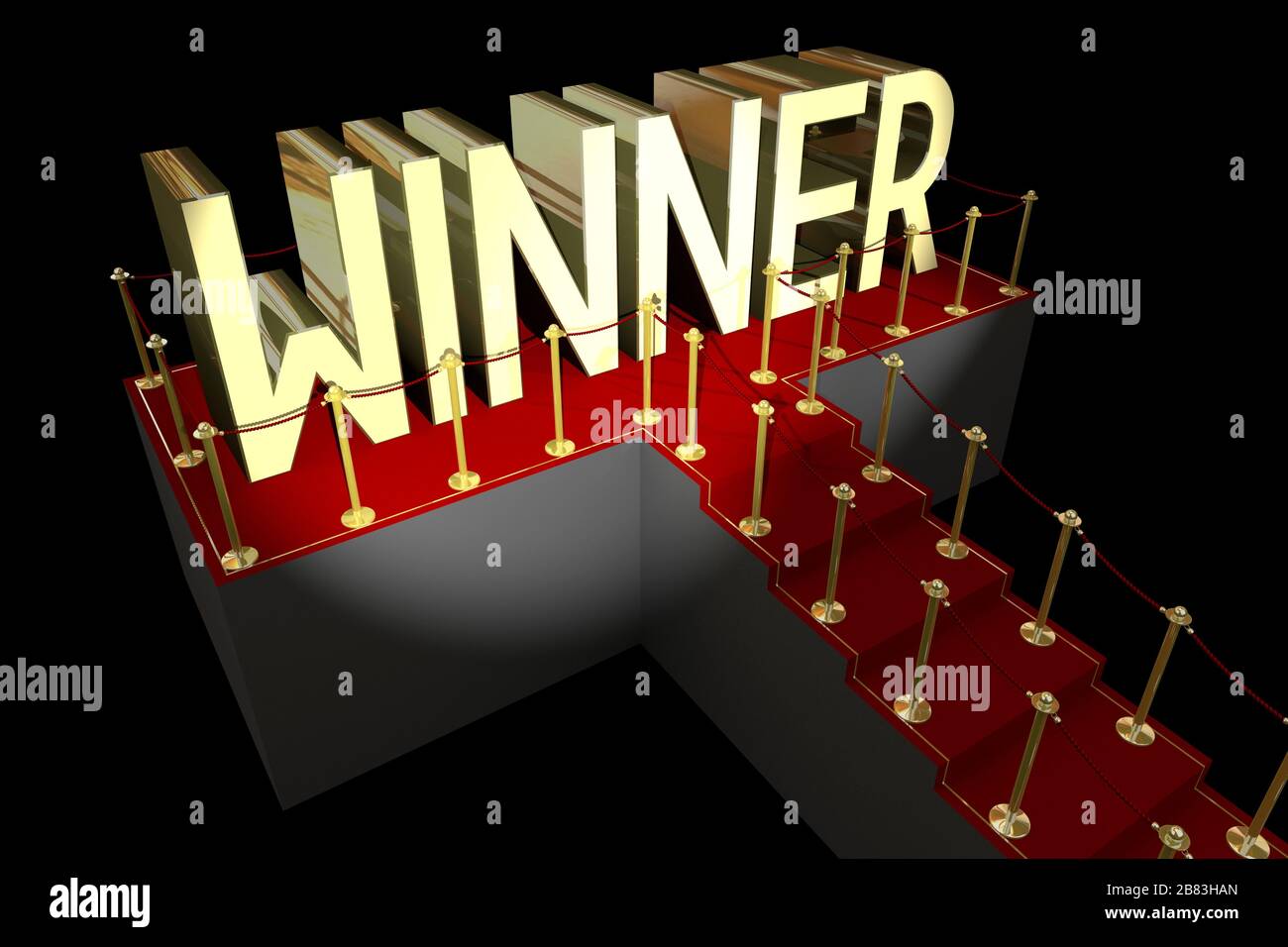 3D red carpet illustration - winner concept Stock Photo - Alamy