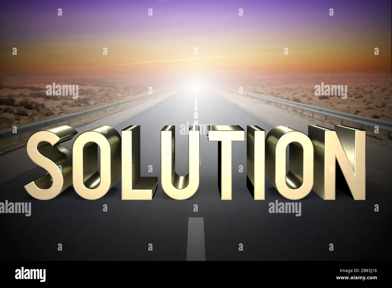 Solution word illustration 3d hi-res stock photography and images - Alamy