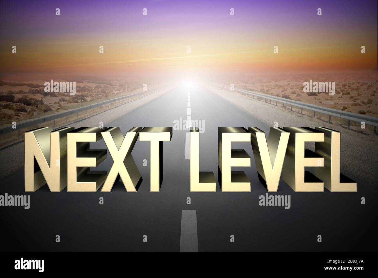 Next level concept, road - 3D rendering Stock Photo - Alamy