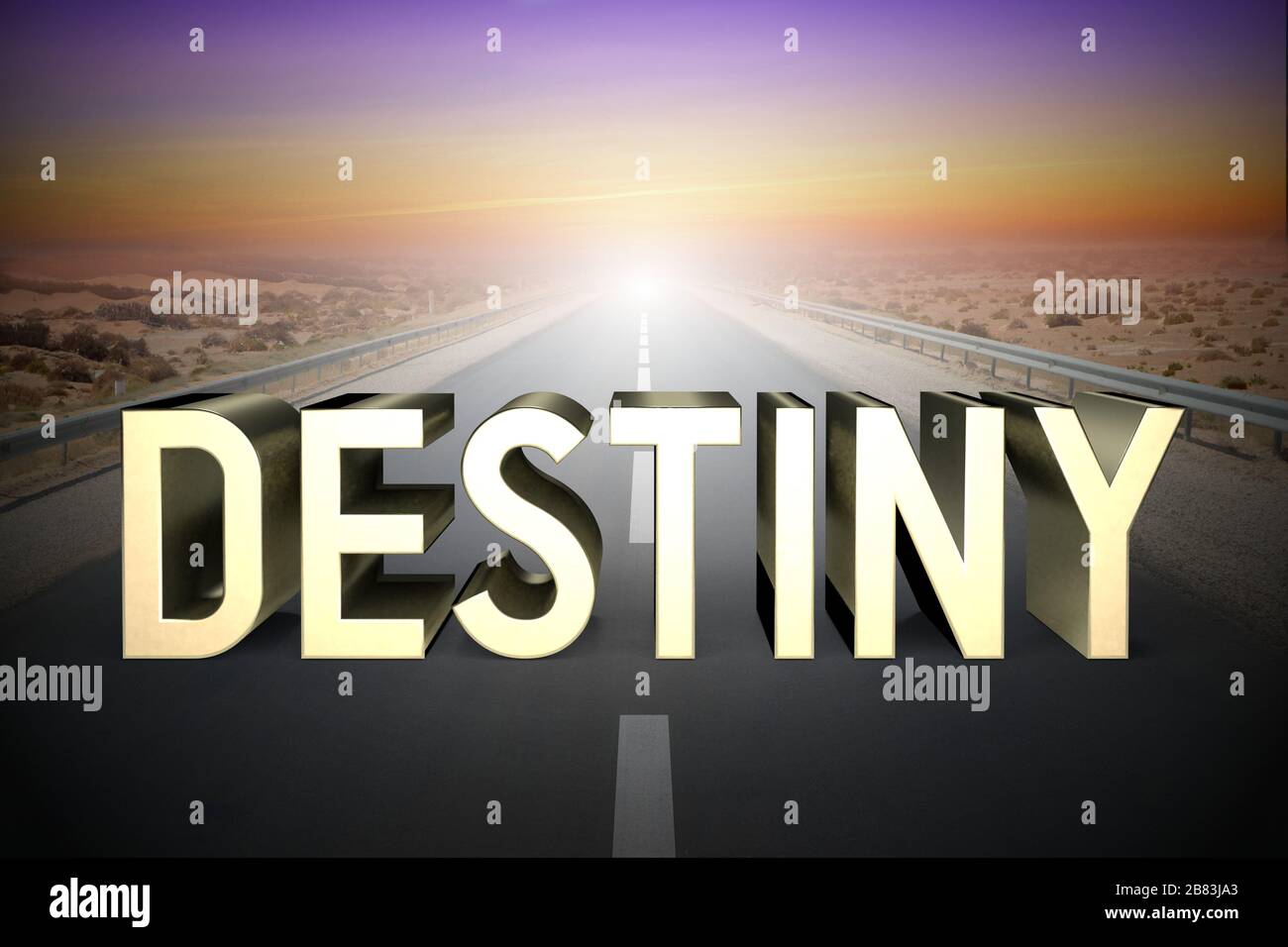 Destiny concept, road - 3D rendering Stock Photo - Alamy