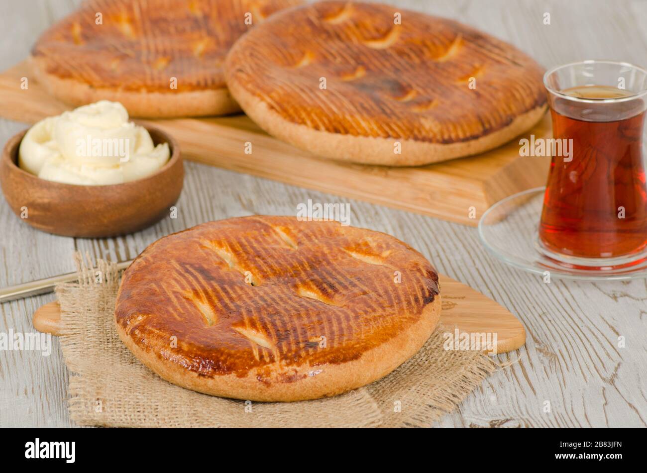 Turkish pastry from turkish cuisine (acma, Pogaca, Simit Stock Photo ...