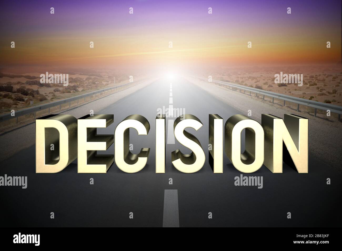 Decision concept, road - 3D rendering Stock Photo - Alamy