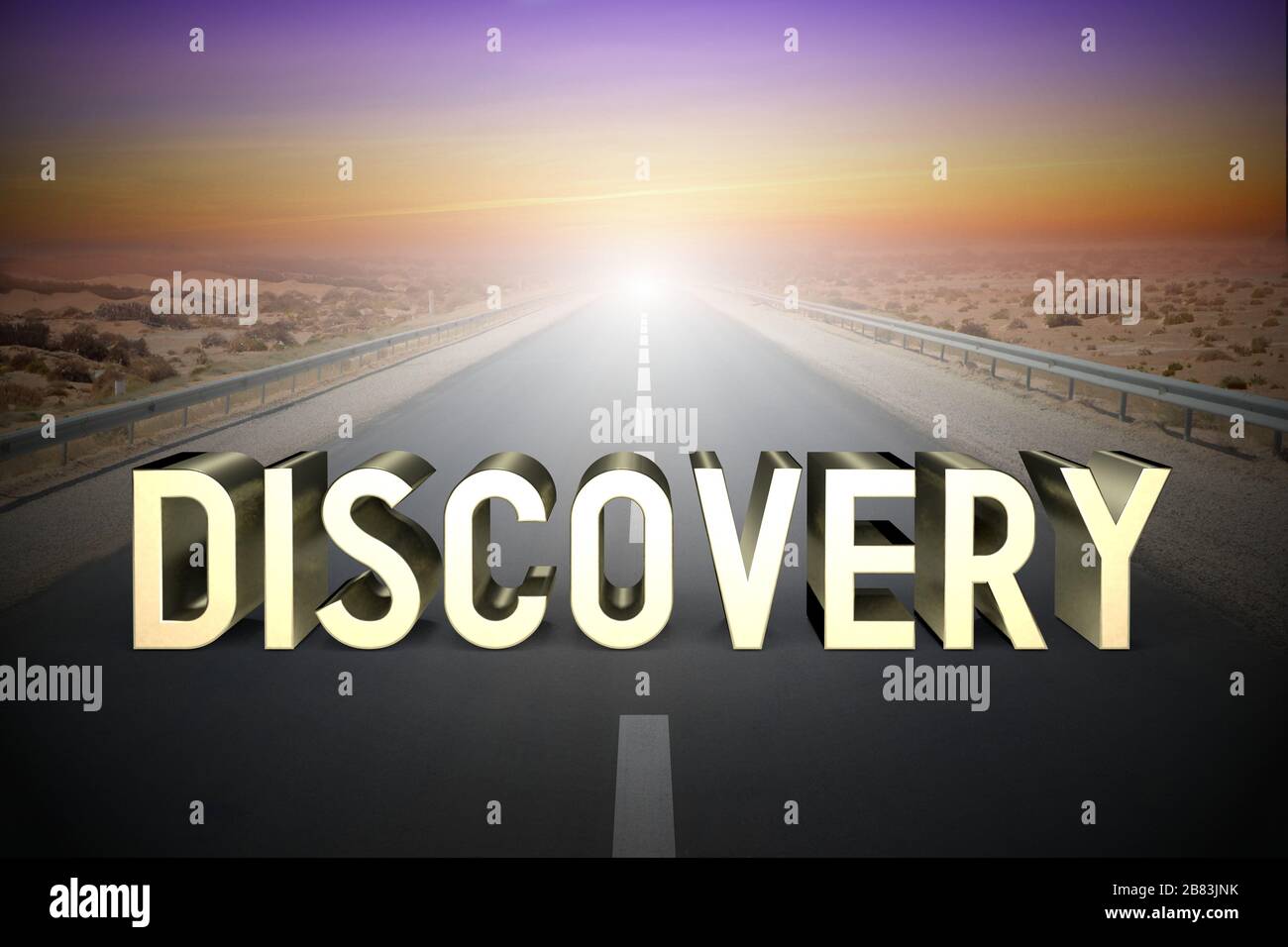 Discovery concept, road - 3D rendering Stock Photo - Alamy