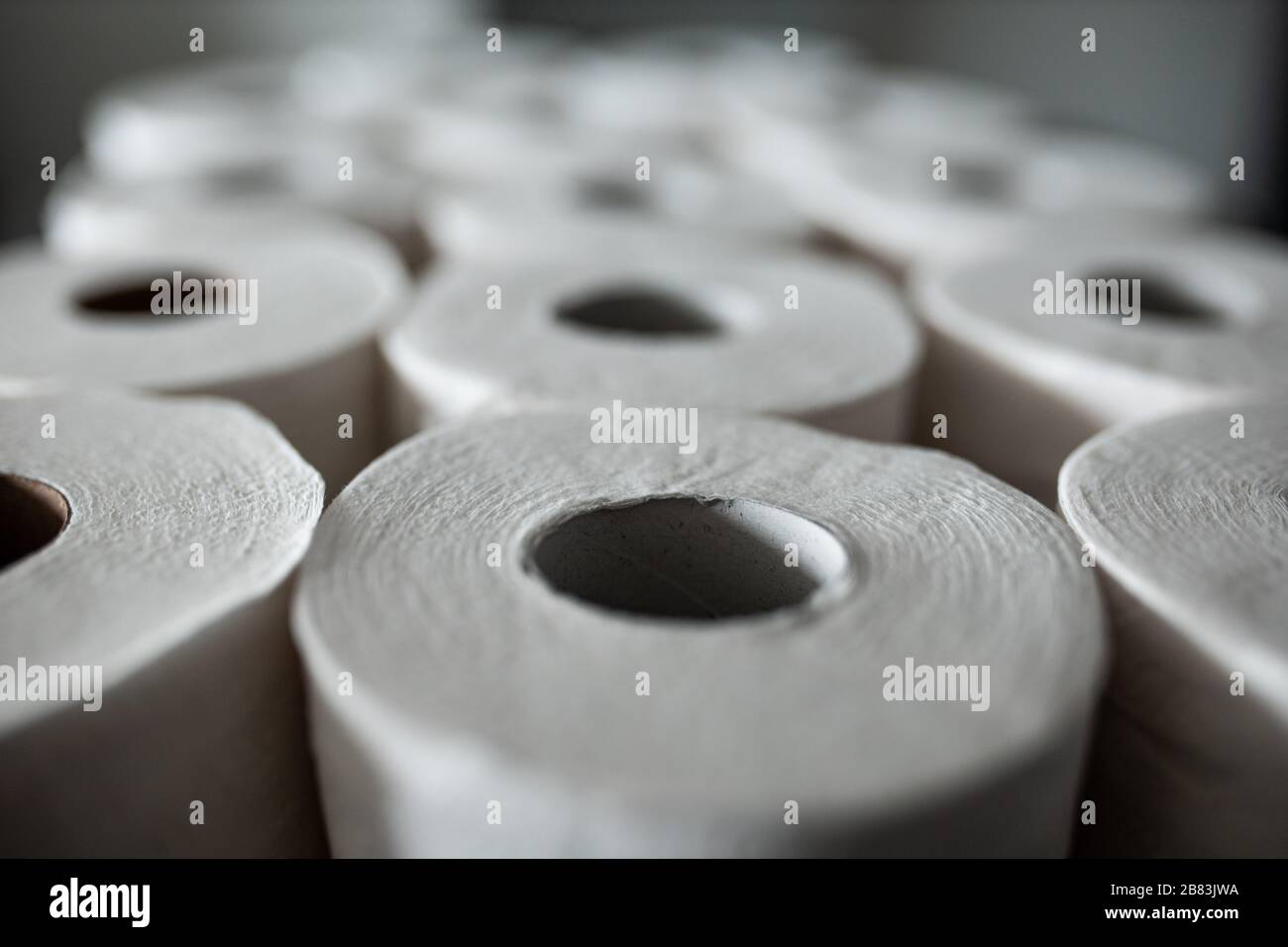toilet paper bunched up together on a counter in a home Stock Photo - Alamy