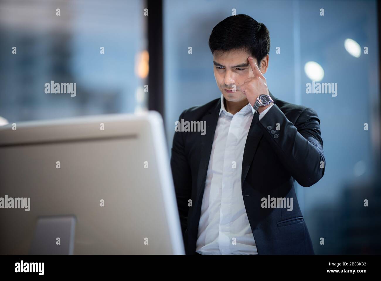 smart businessman in black suit, business success concept Stock Photo ...