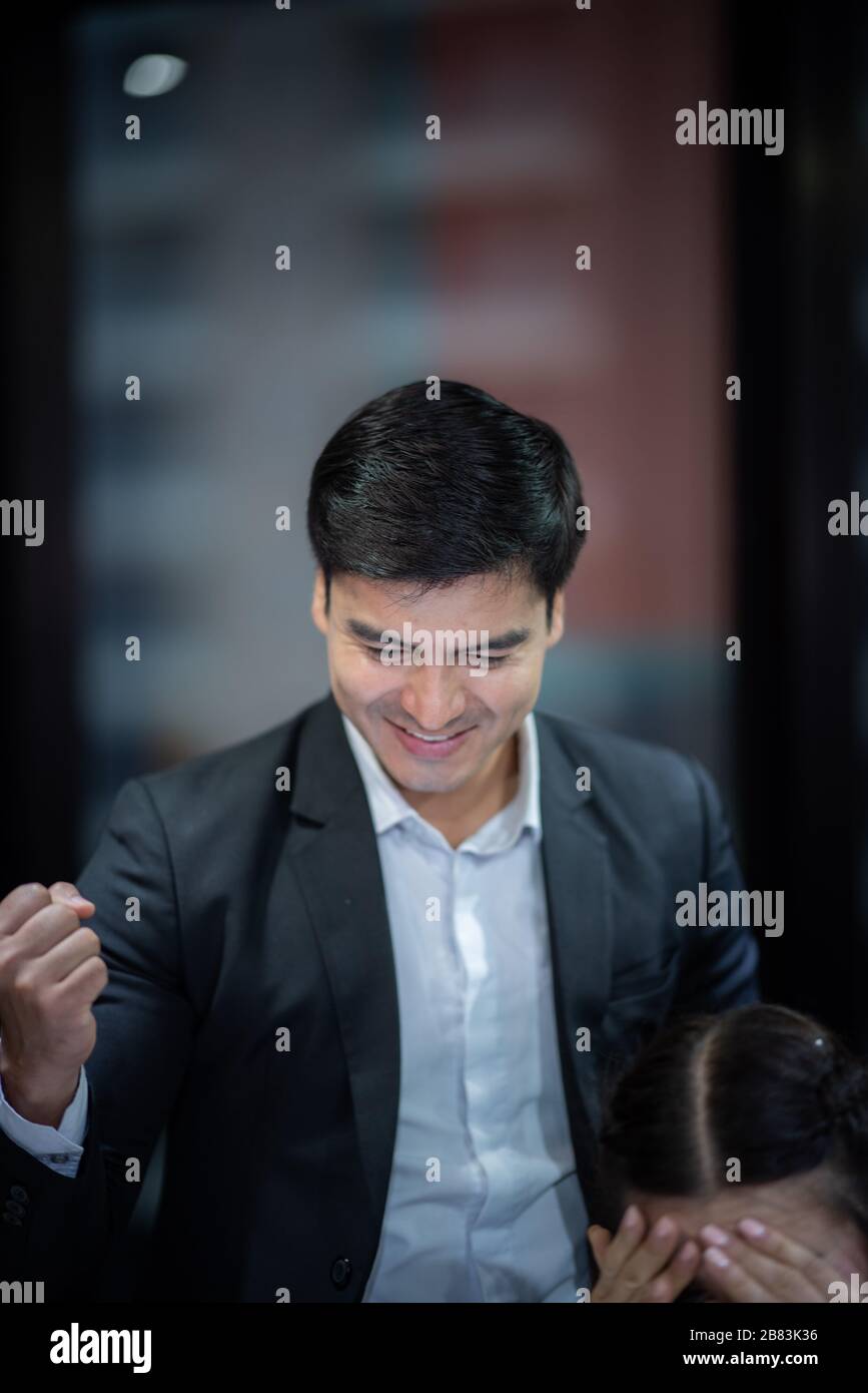 smart businessman in black suit, business success concept Stock Photo ...