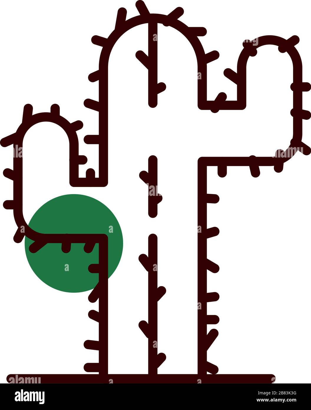 Cactus half line half color style icon design, Plant desert nature ...