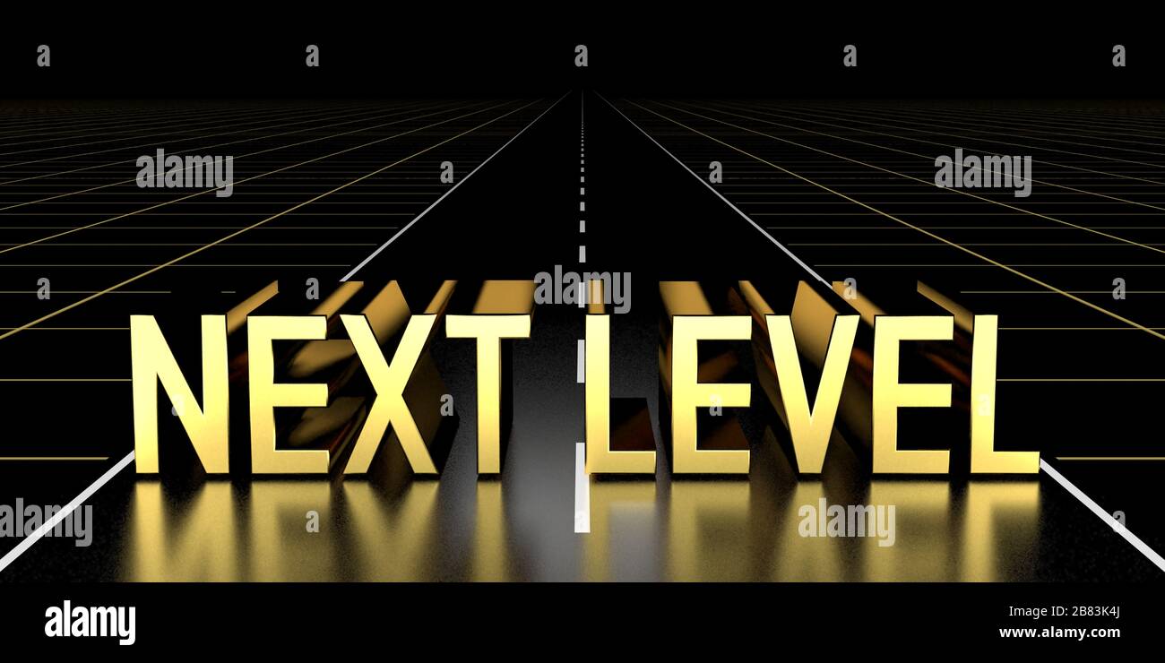 Next level concept, road - 3D rendering Stock Photo - Alamy