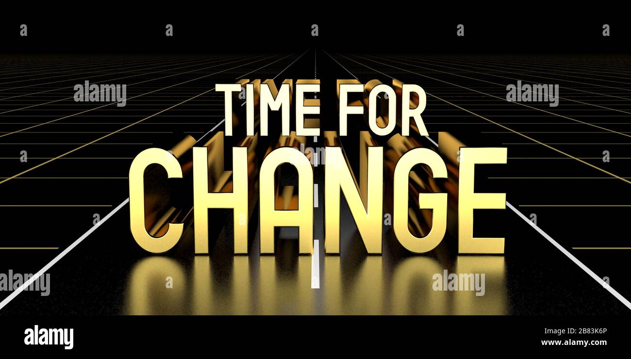 Time for change concept, road - 3D rendering Stock Photo - Alamy