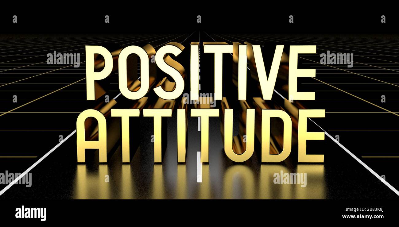 Positive attitude concept, road - 3D rendering Stock Photo - Alamy