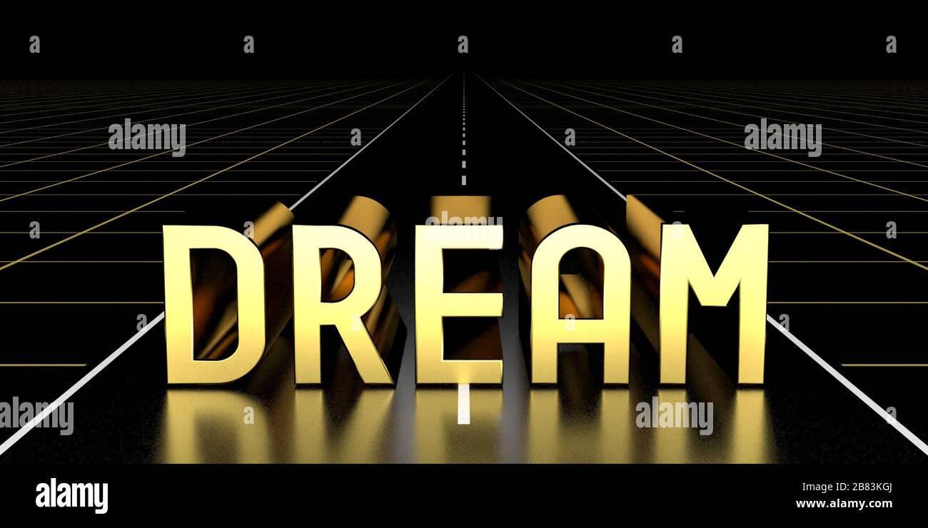 Dream concept, road - 3D rendering Stock Photo - Alamy