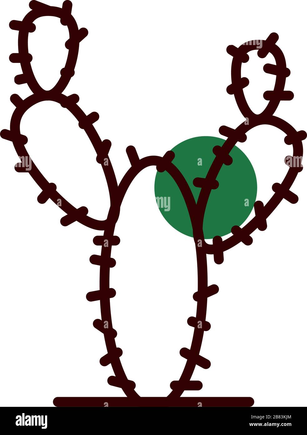 Cactus half line half color style icon design, Plant desert nature ...