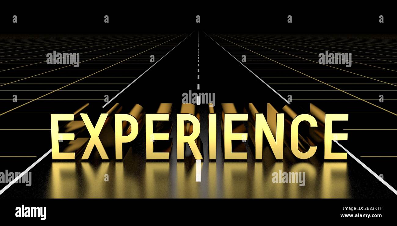Experience concept, road - 3D rendering Stock Photo - Alamy