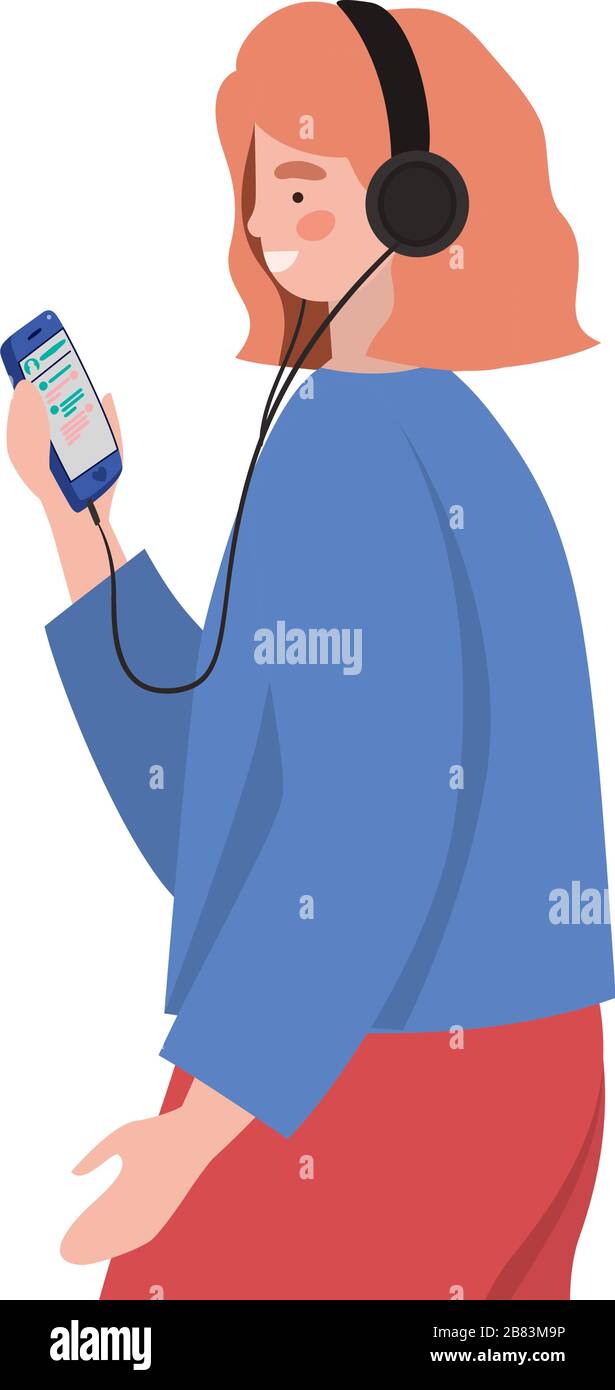 Girl with smartphone vector design Stock Vector Image & Art - Alamy