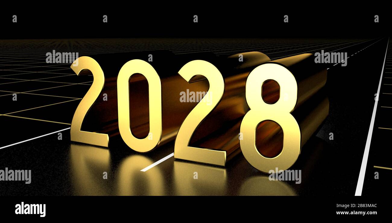 2028 concept, road - 3D rendering Stock Photo - Alamy