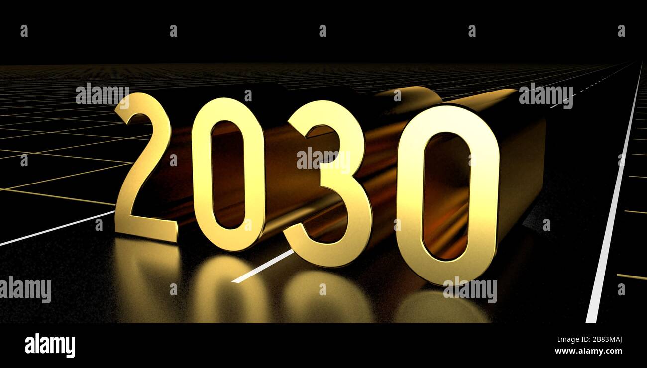 2030 concept, road - 3D rendering Stock Photo - Alamy