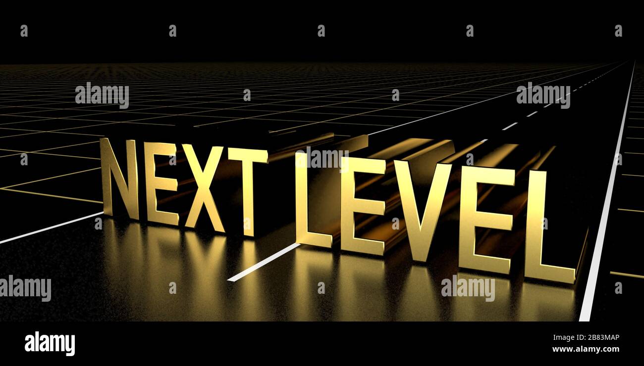 Next level concept, road - 3D rendering Stock Photo - Alamy
