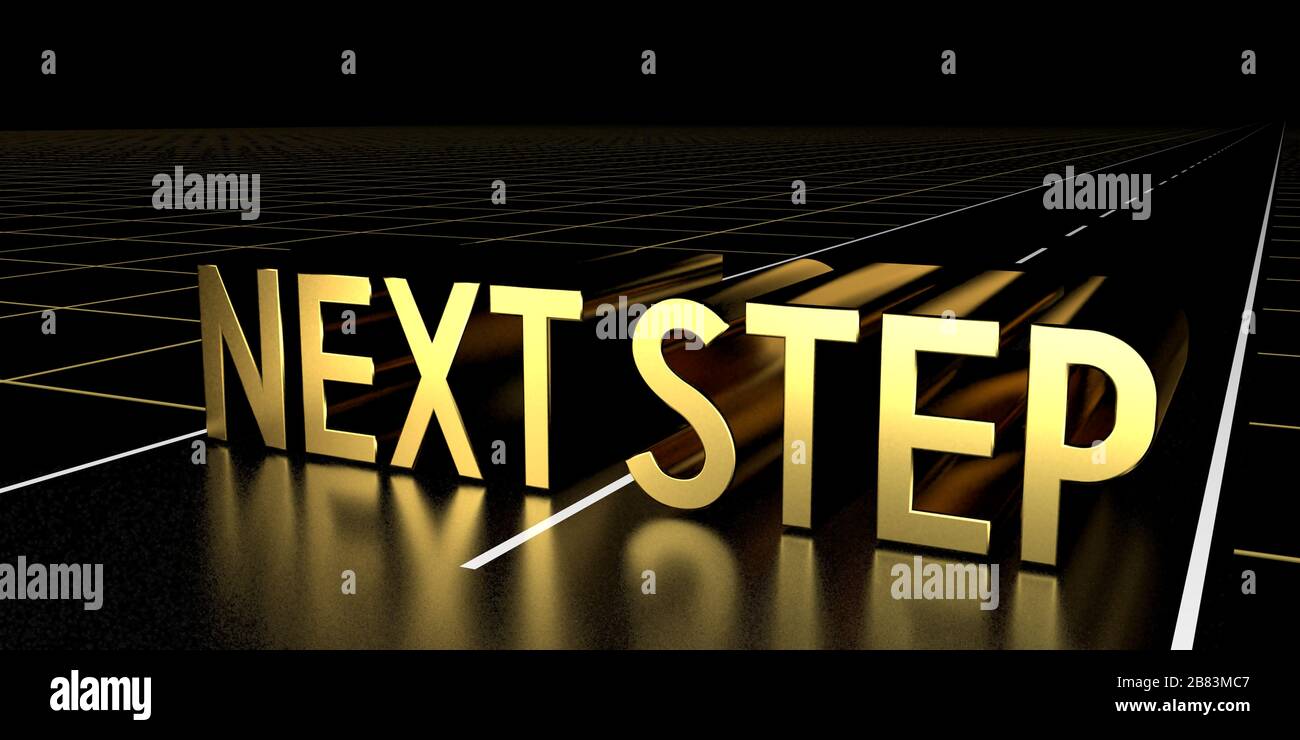 Next step concept, road - 3D rendering Stock Photo - Alamy