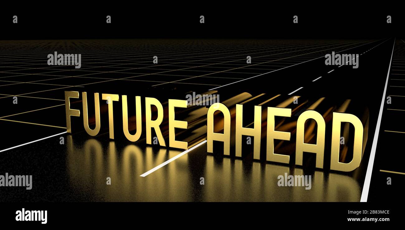 Future ahead concept, road - 3D rendering Stock Photo - Alamy