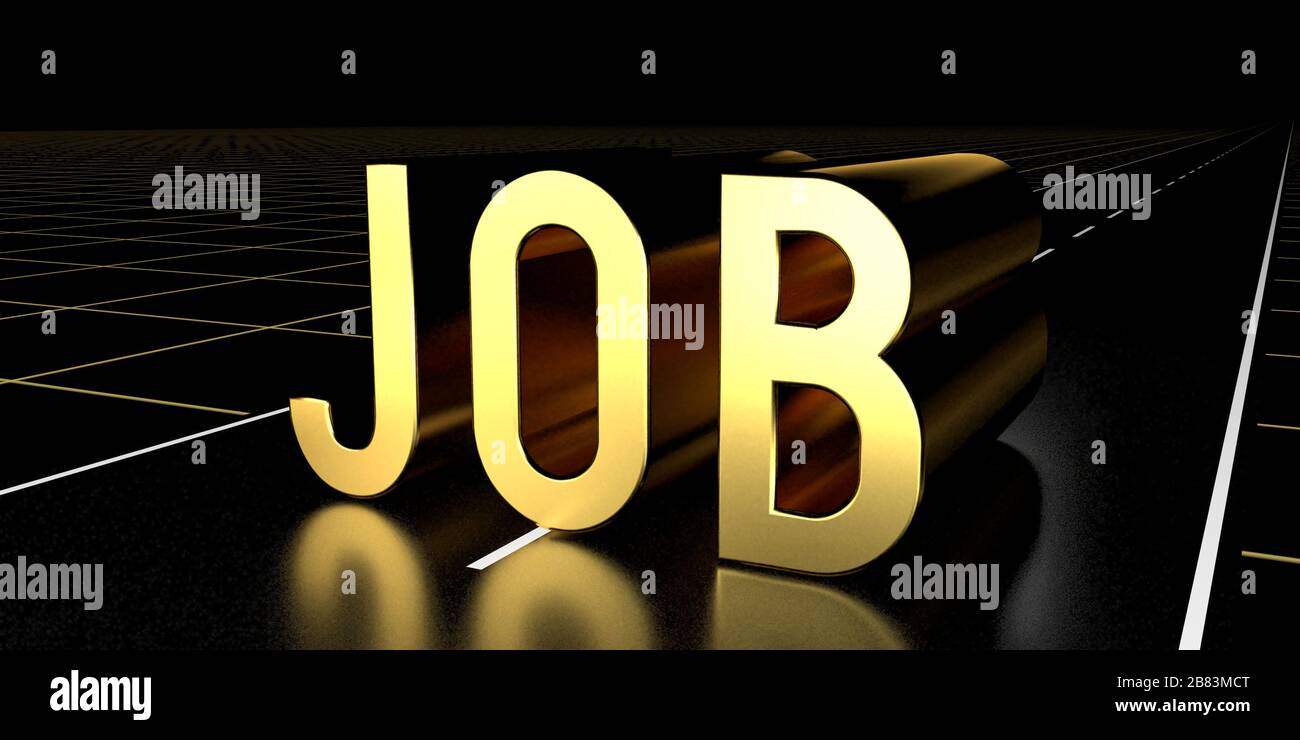 Job concept, road - 3D rendering Stock Photo - Alamy