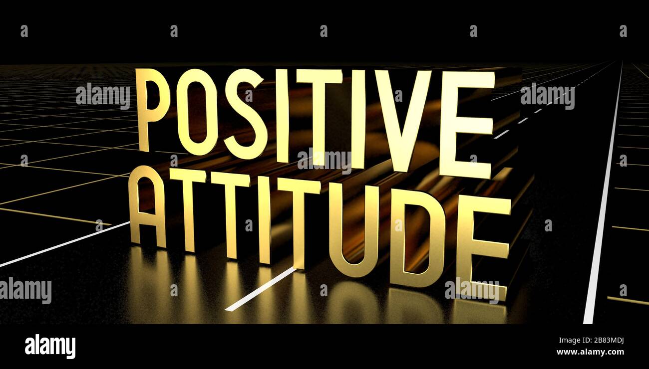 Positive attitude concept, road - 3D rendering Stock Photo - Alamy
