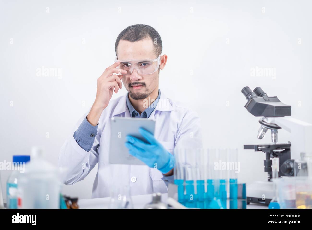 Scientists are doing research in a chemical laboratory Scientific ...