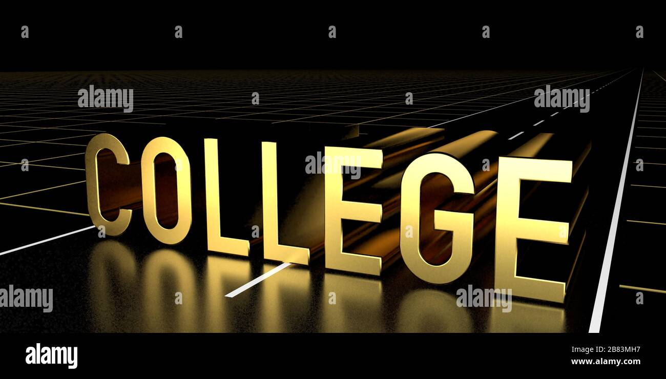 College concept, road - 3D rendering Stock Photo - Alamy