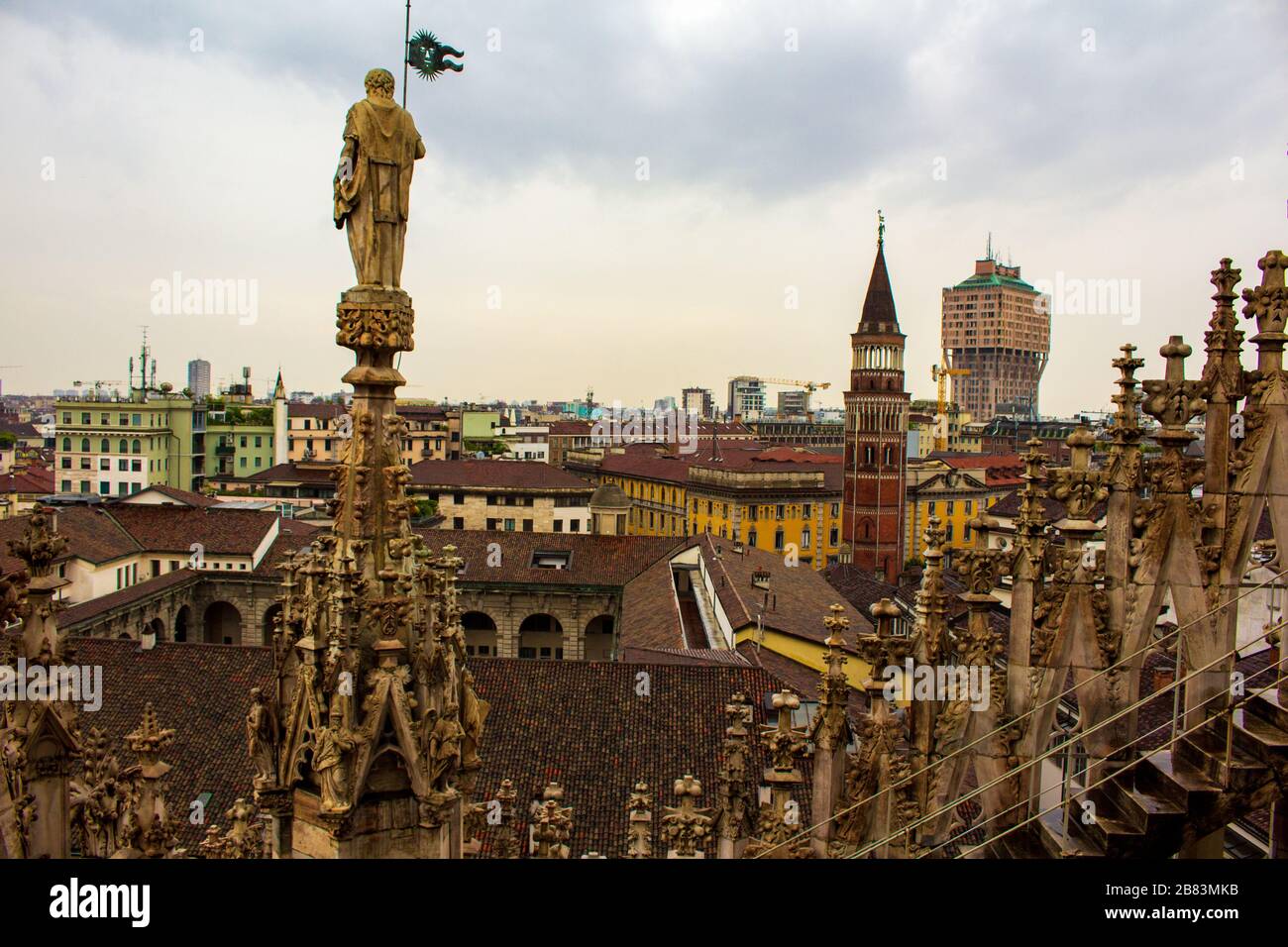 View of Milan skyline with the modern skyscrapers of Porta Nuova,spires ...