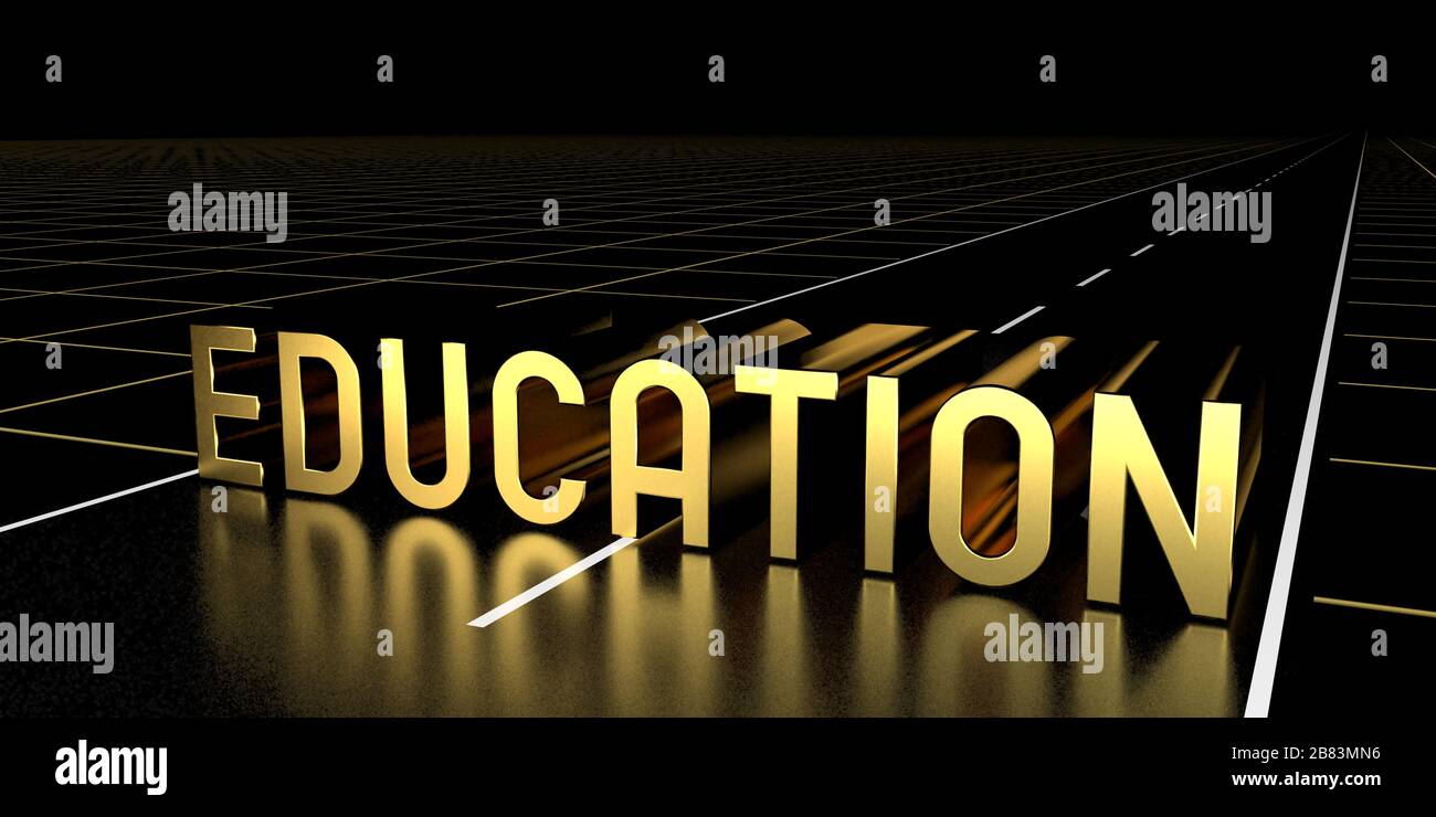 Education concept, road - 3D rendering Stock Photo - Alamy