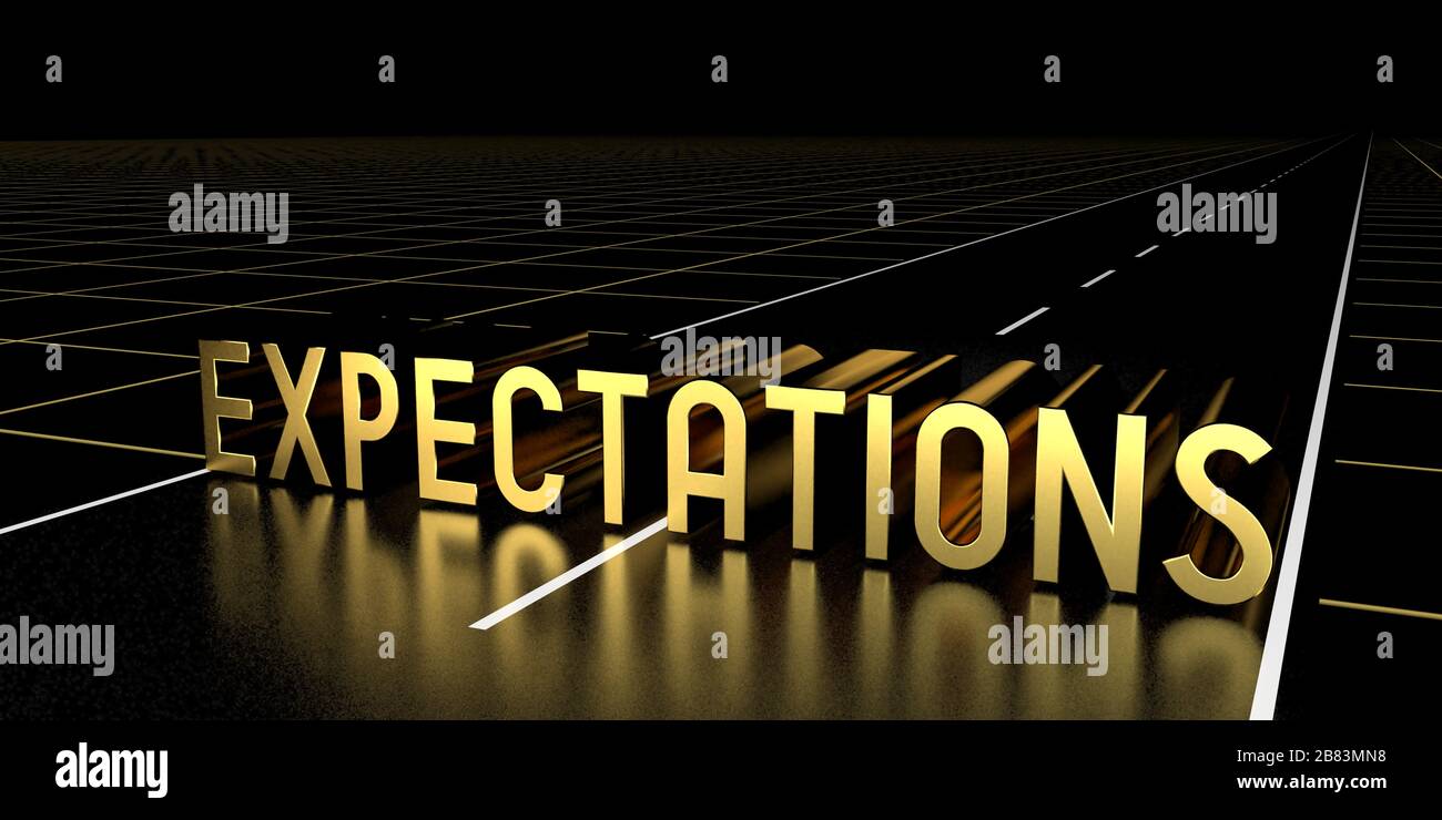 Expectations concept, road - 3D rendering Stock Photo - Alamy