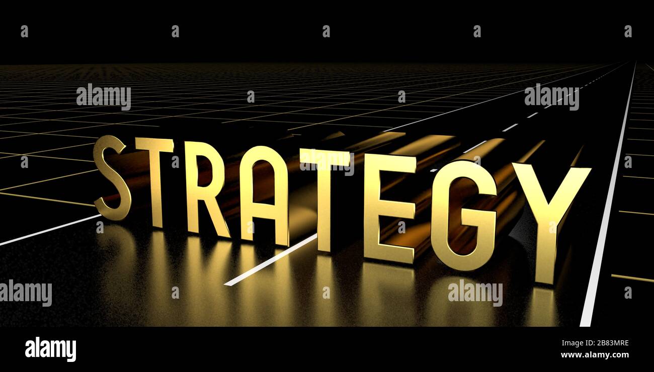 Strategy concept, road - 3D rendering Stock Photo - Alamy