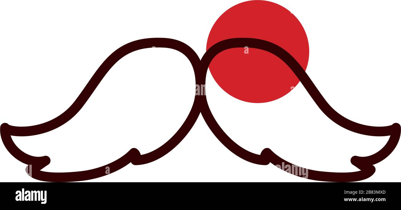 Male mustache half line half color style icon design, Hair gentleman ...