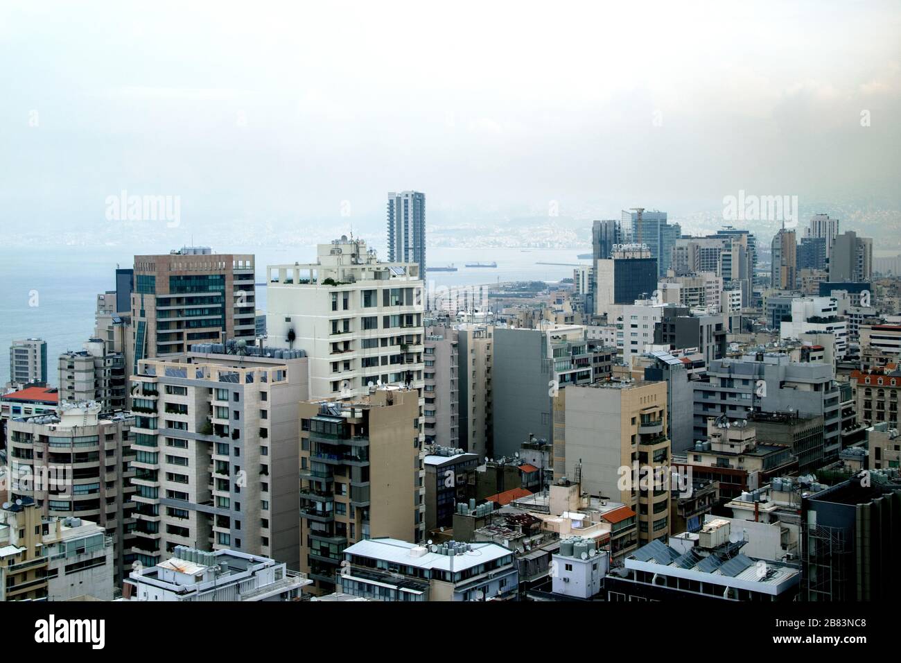 Aerial view and beautiful morning cityscape of Beirut, Lebanon Stock ...