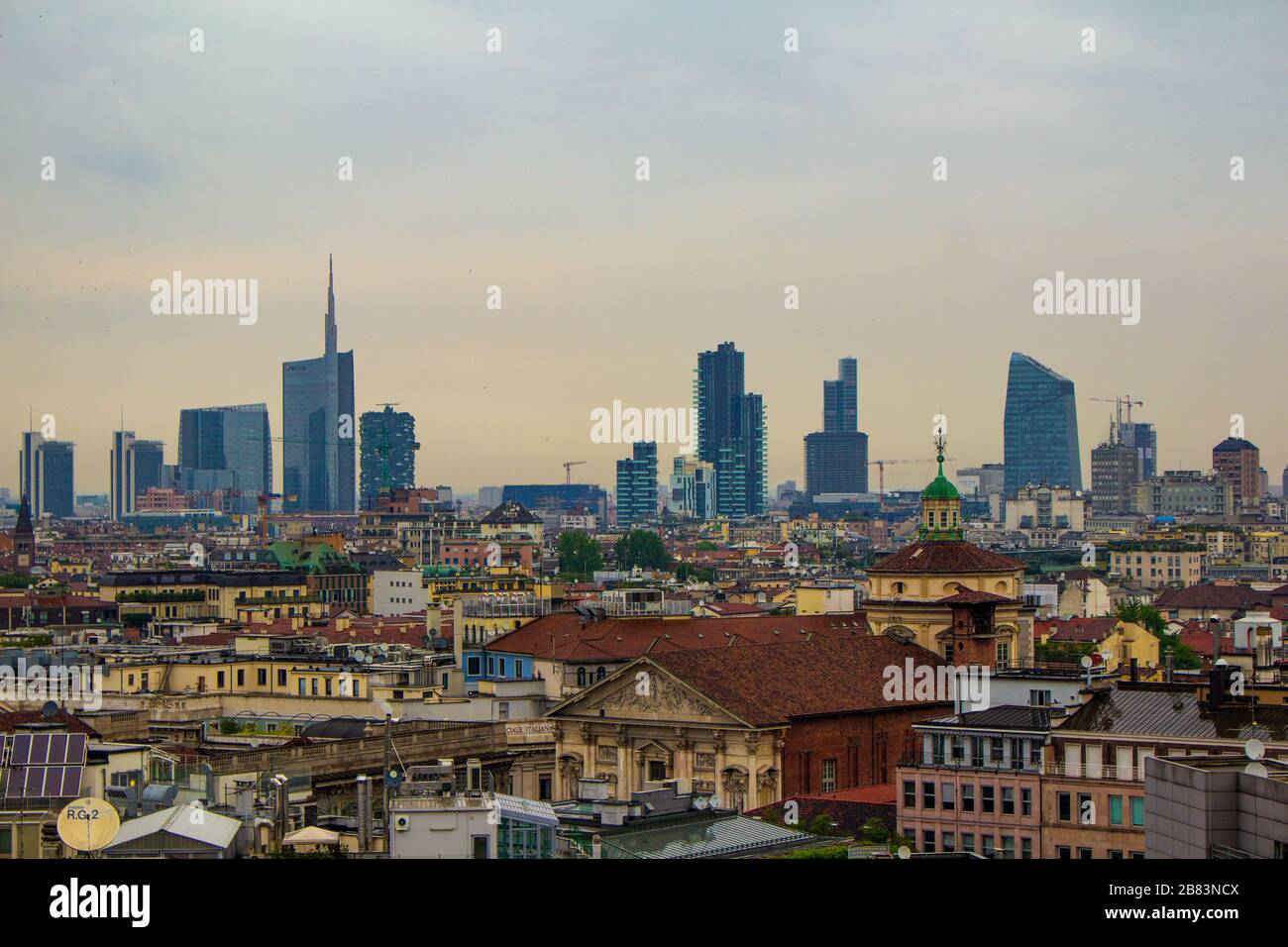 View of Milan skyline with the modern skyscrapers of Porta Nuova, from ...