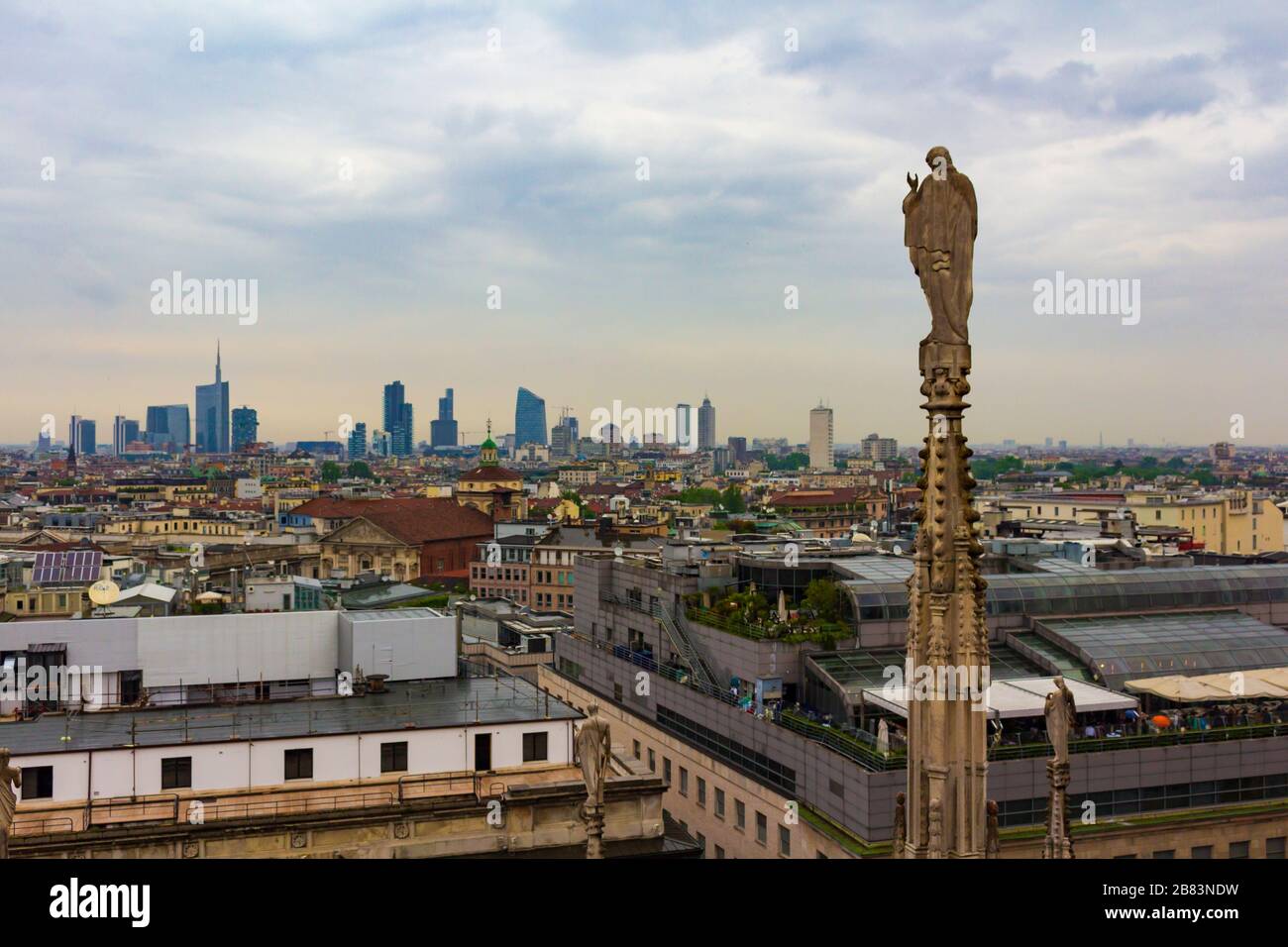 View of Milan skyline with the modern skyscrapers of Porta Nuova,spires ...