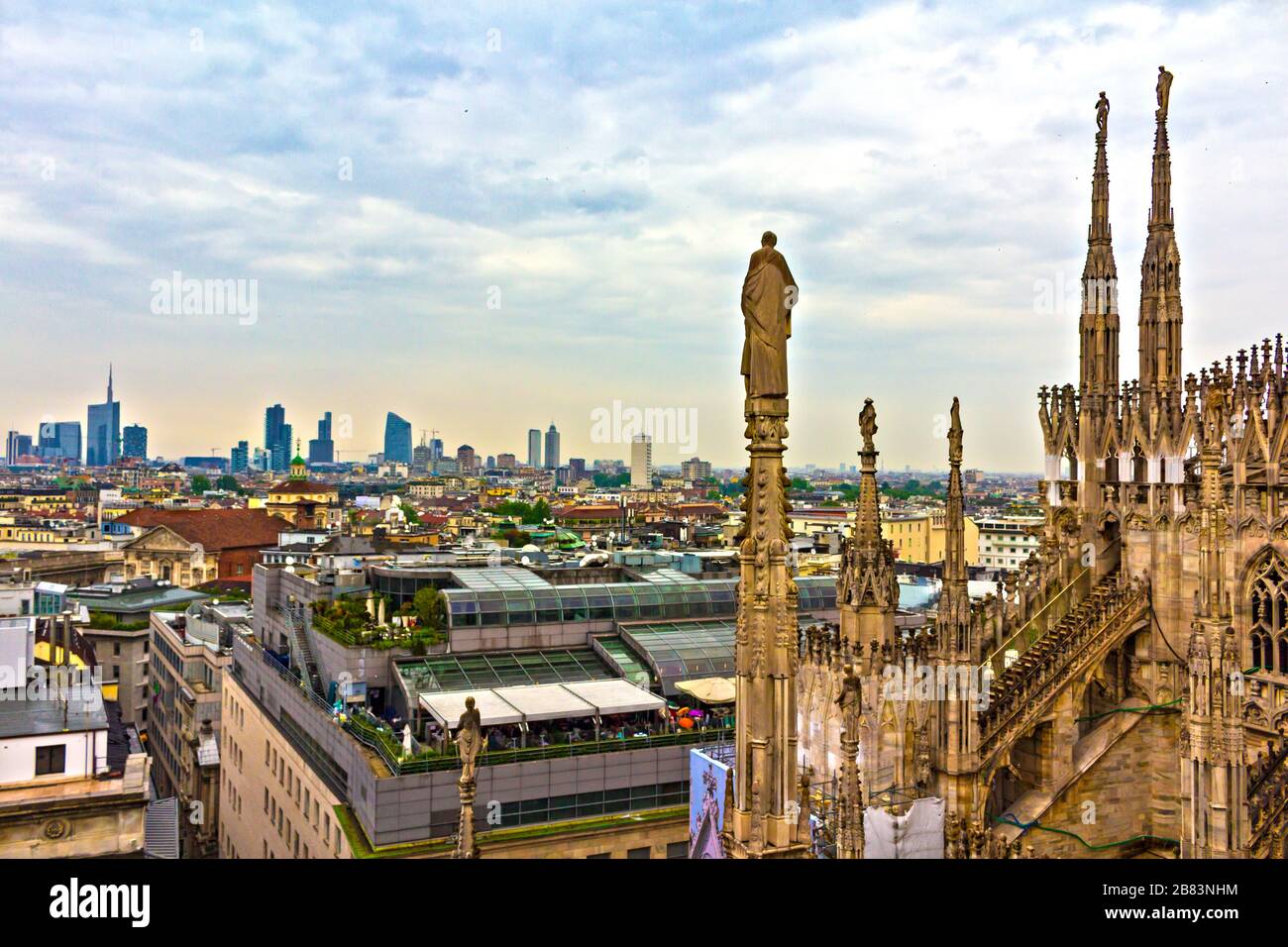 View of Milan skyline with the modern skyscrapers of Porta Nuova,spires ...