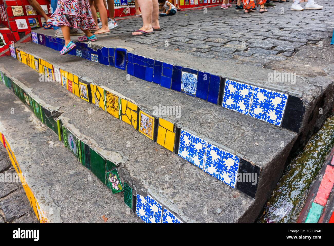 Colourful tiled steps at Escadaria Selaron (Selaron Steps) created by ...