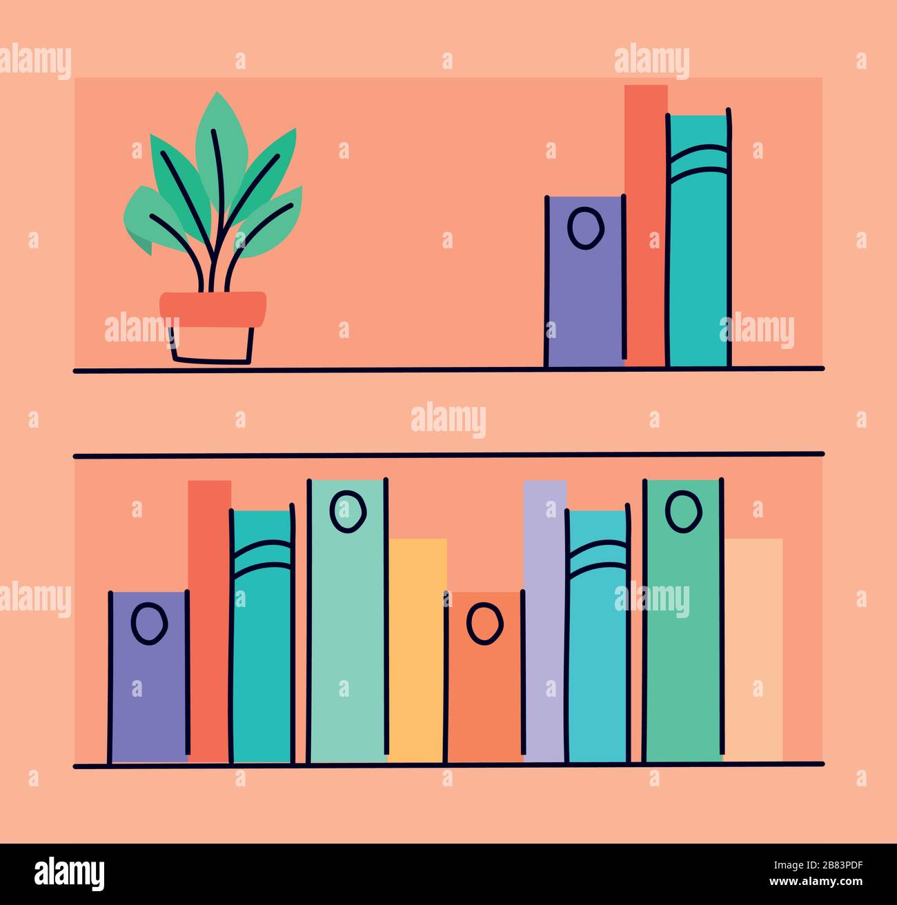Isolated books inside shelf vector design Stock Vector Image & Art - Alamy