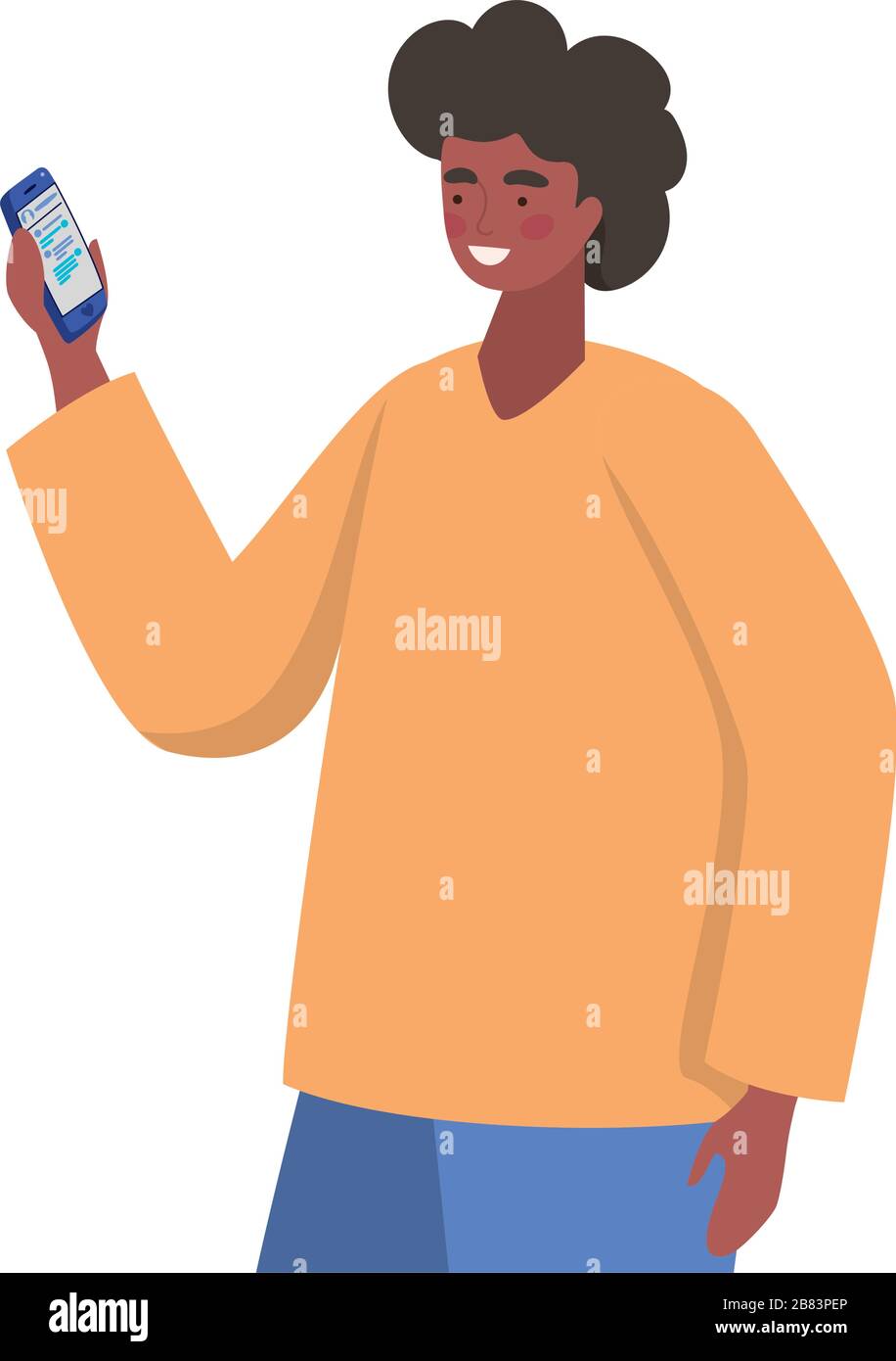 Boy with smartphone vector design Stock Vector Image & Art - Alamy