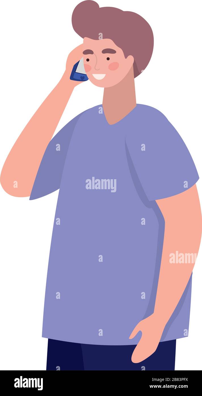Boy with smartphone vector design Stock Vector Image & Art - Alamy