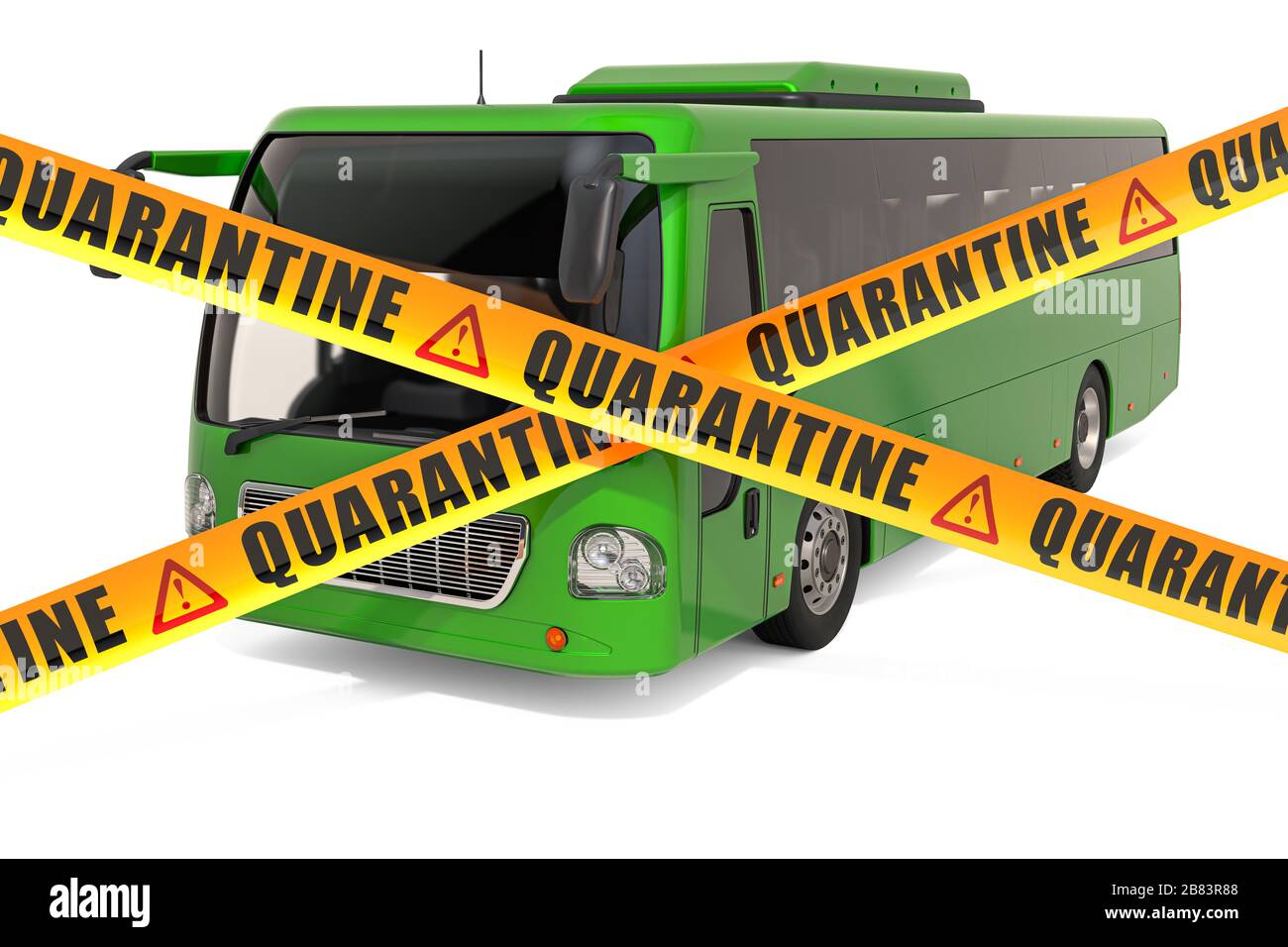 Bus cancellations due to coronavirus, quarantine. Bus with caution ...